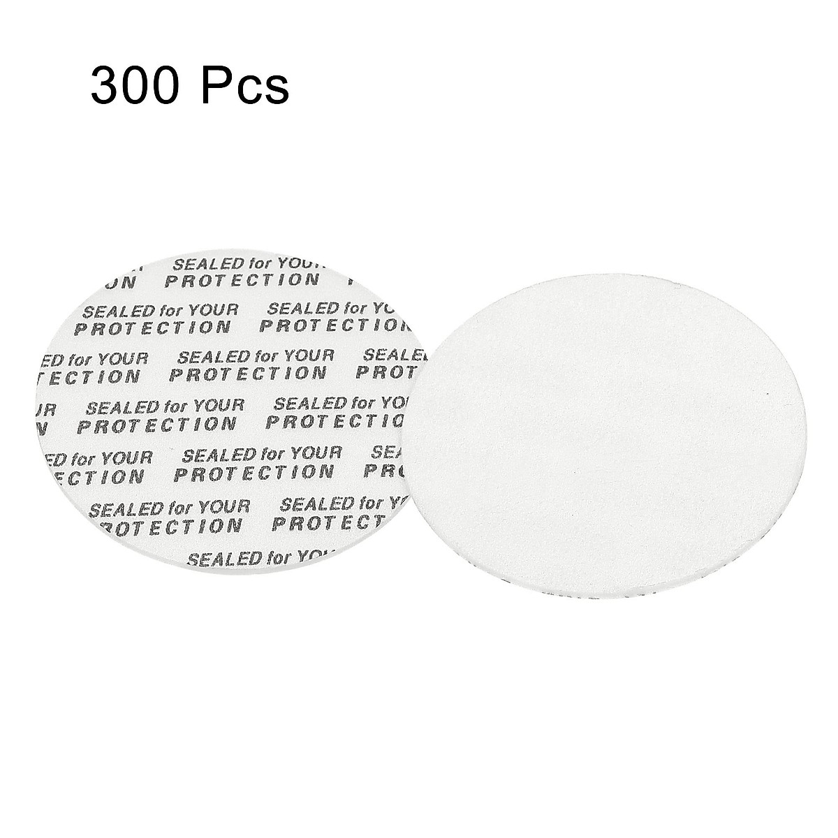 PATIKIL 38mm/1.5" Foam Lid Liner, 300Pack Adhesive PS Pressure Sensitive Seal Cap Liners Resistant Tamper for Plastic Glass Jar Bottle Cap Seals