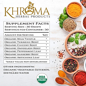 Khroma Herbal Products Liver Love - Organic Liver Support - 2 oz Liquid Dietary Supplement - Alcohol Free