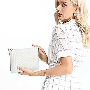 AMELIE GALANTI womens small crossbody strap handbag bag,Soft Leather Fabric Delicate Durable Fashion Design (White)