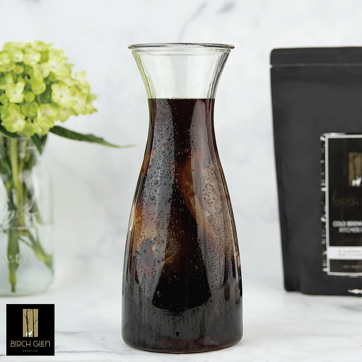 Birch Glen Roasters Ready to Go Cold Brew Coffee Bags - 4 Packets of Medium Roast Coarse Ground Coffee- No Machine Needed, Ready to Go Easy Cold Brewing Bags for Pitcher Servings- 100% Arabica Coffee - Kosher