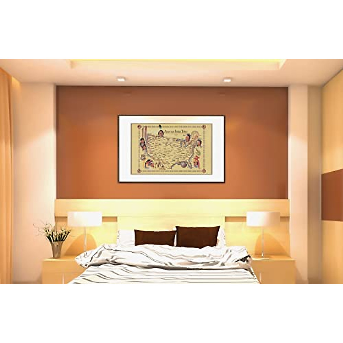 Native American Tribes Map Wall Art - Cultural History Poster 18x12