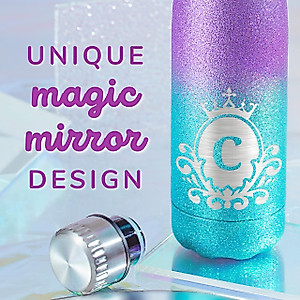 Personalized Water Bottles for Girls, Girly Gifts for Teens, Tweens, Women on Birthday, Christmas, Cute Insulated Bottles With No Straw for School, S