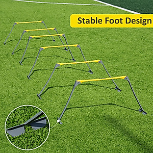 PodiuMax Portable Height Adjustable Sports Training Hurdle, Lightweight, Innovative Foldable Design, Collapsible Safe, 6 per Pack