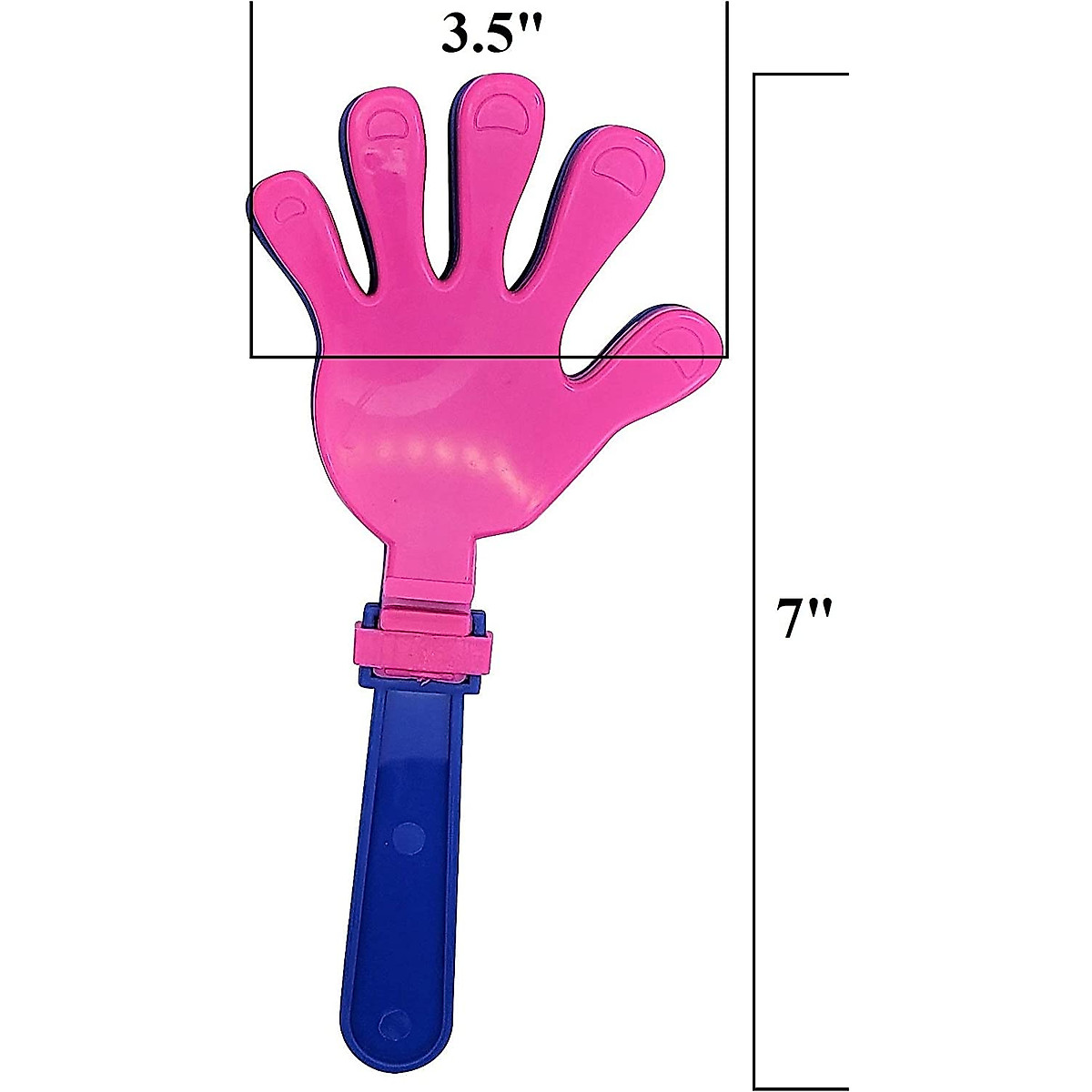 Colorful Large 7" Hand Clappers (12 Pack) Plastic. Perfect Noisemakers for Parties, Sporting Events, Graduation Celebrations, Birthday Surprise Party or any other Noise Requiring Occasion!