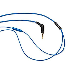 Symphonized XTC Premium Genuine Wood in-Ear Noise-isolating Headphones with Microphone (Blue Nylon Cord)