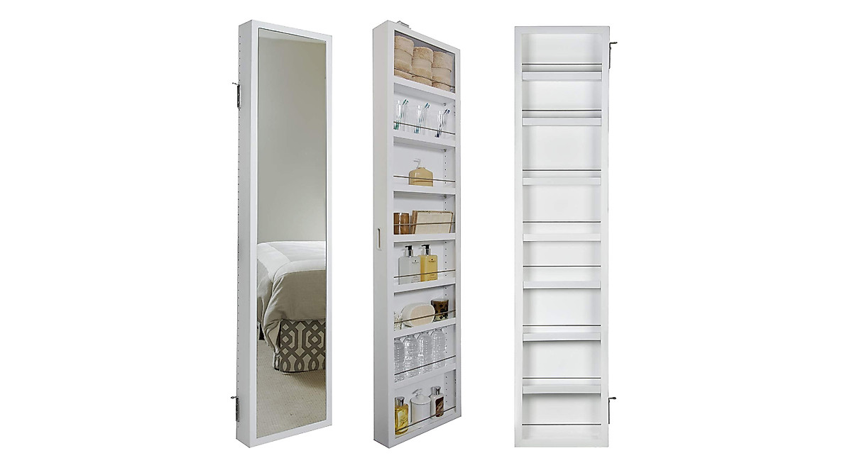 Cabidor Deluxe Mirrored Medicine Cabinet for Any Door