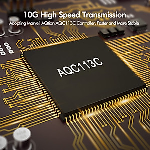 10G Base-T PCI-e Network Card, Marvell AQtion AQC113C Controller, NICGIGA 10Gb Ethernet Adapter, 10Gbe RJ45 Port NIC Card, Windows10/11/Windows Server/Linux