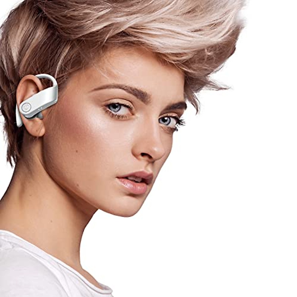 COBY True Wireless Sport Earbuds 15 Hours, Charging Case, Playback Controls, Siri and Google Assistant, Auto Bluetooth 5.0 Pairing, for Gym, Running, Workout - Works with iPhone, Android, iPad (White)