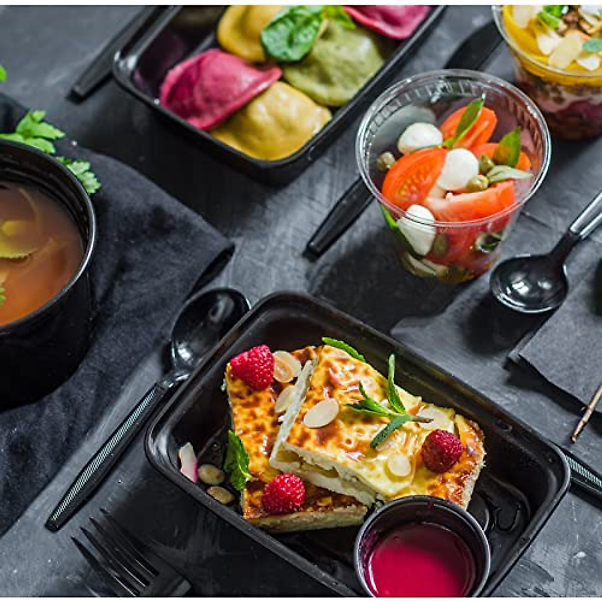 MORDEN MS 50-Pack Meal Prep Containers With Lids Reusable To-Go Food Containers Plastic Bento Boxes Food Storage Lunch Box, Microwave/Freezer/Dishwasher Safe, 1 Compartment, BPA-Free, 750ML/26 OZ