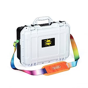 Honlyn Carrying Case for Nintendo Switch Waterproof Suitcase OLED Game Console Nintendo Mario Handle Card Box Accessories (black+white)