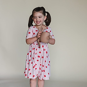 Boppabug | Kids Silicone Gardening Set | Outdoor Toy | Child Safe Watering Can, Rake, and Shovel (Pink)