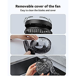GEHEN 3-Speed Clip-On Fan with Sturdy Clamp & Strong Airflow, USB-Powered for Easy Cooling, Ultra-Quiet Operation Ideal for Bedroom, Office, & Stroller Use