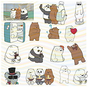 Careflection We Bare Bears Stickers Perfect for Laptop Computer Bottle Travel Mobile Guitar Pack of 25