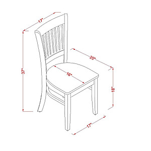 5 Piece Dining Set Includes a Round Dining Room Table with Pedestal and 4 Wood Seat Chairs