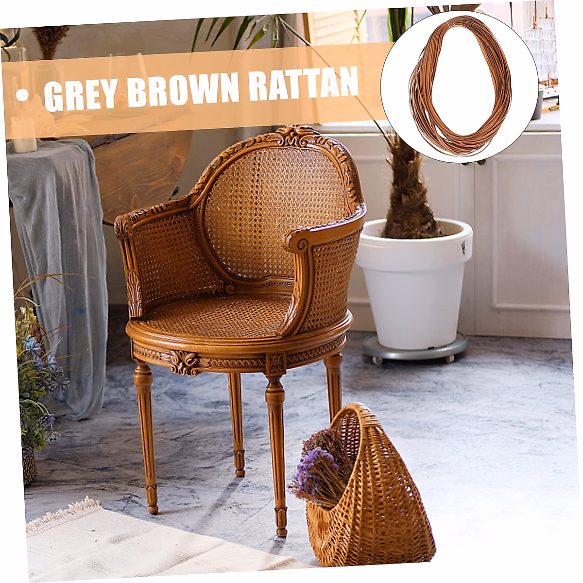 Angoily 1 Roll Reed Cane Wicker Repair Kit Patio Chair Repair Kit Bamboo Flat Sticks Chair Repair Wicker Natural Bamboo Sticks Bamboo Slats Wood Strips for Crafts Pe Plastic Rattan Chair