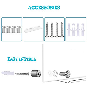 TORASO Glass Whiteboard, Dry Erase White Board, 12" x 16" Small Glass White Board for Home Kitchen, Office, Frameless, Brilliance White(Glass BB-WH-3040)