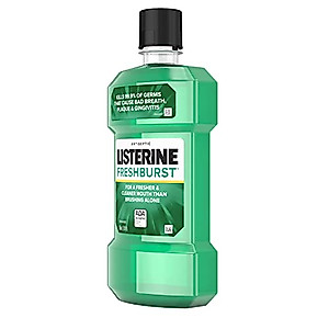 Listerine Freshburst Antiseptic Mouthwash for Bad Breath, Kills 99% of Germs That Cause Bad Breath & Fight Plaque & Gingivitis, ADA Accepted Mouthwash, Spearmint, 500 mL (Pack of 2)