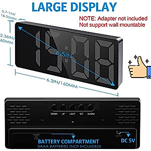 Digital Alarm Clock, [Upgraded Version] LED Clock for Bedroom, Electronic Desktop Clock with Temperature Display, Adjustable Brightness, Voice Control, 12/24H Display for Home, Bedroom, Office