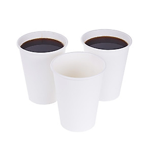 TashiBox White Hot Drink 120 Count - 12 Oz Disposable Paper Coffee Cups