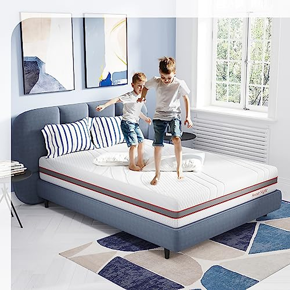 Sweetnight Twin Mattress, 10 Inch Gel Memory Foam Mattress in a Box for Cooling Sleep, Flippable Mattress with Two Firmness Preference, Pressure Relieving, CertiPUR-US Certified