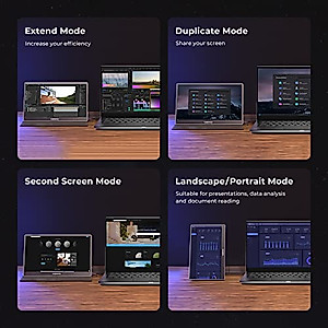 YUBWVO 15.6" 1080P Travel Monitor for Laptop Aluminum Alloy/3.8W Energy-efficient/0.2” Slim Portable Monitor IPS Display & Smart Cover, Extra Second Portable Screen for Laptop Portable