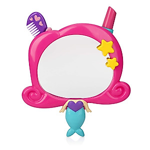 Nuby Mermaid Mirror Bath Toy Set, 3 Yrs+, 3pc, Multi-Colored, 5", Multicolor