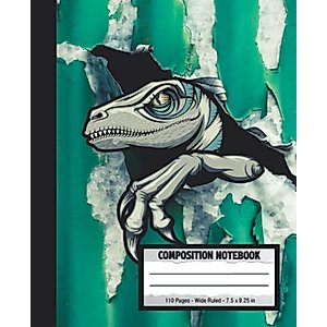 Composition Notebook: Wide Ruled Lined Paper Notebook Journal | Dinosaur T-Rex Reptile Dino Claw Beast | Perfect Blank Notepad Workbook for Students Kids Boys Girls Teens