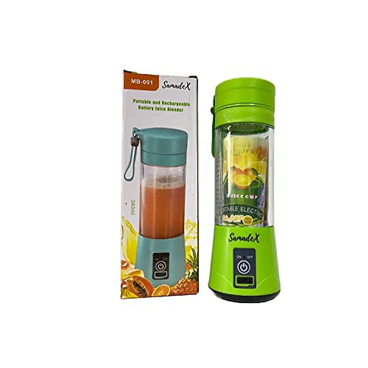 Portable Hand Held Blender for Shakes and Smoothies, Personal Blender for Protein with USB Rechargeable, 6-Point Stainless Steel Blades, 13oz Travel Cup for Gym, Car, Office, On the Go Blender (Green)