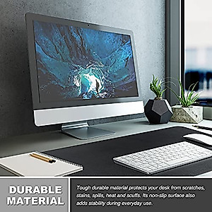 K KNODEL Desk Mat, Mouse Pad, Desk Pad, Waterproof Desk Mat for Desktop, Leather Desk Pad for Keyboard and Mouse, Desk Pad Protector for Office and Home (Black, 31.5" x 15.7")