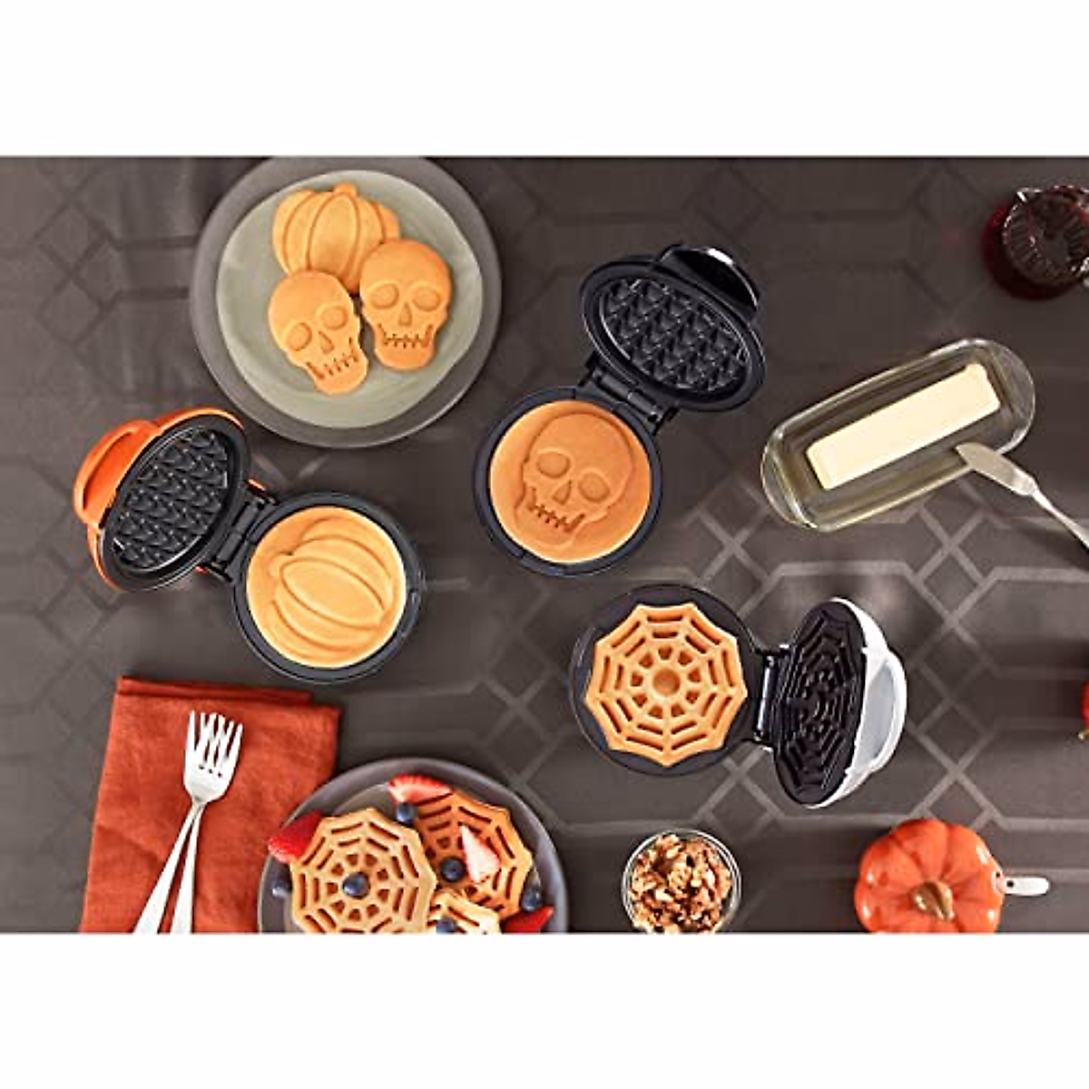 SPIDERWEB MINI WAFFLE MAKER (White)