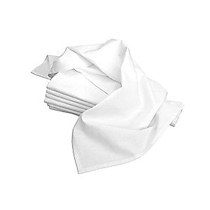 Aunt Martha's 18-Inch by 28-Inch Flour Sack Dish Towels, Premium 130 Thread Count, White, Set of 7