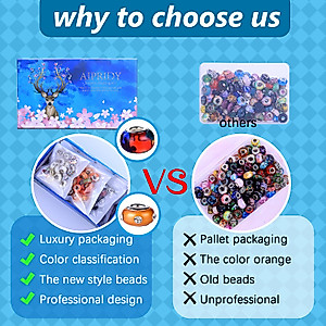 Aipridy Assortment European Large Hole Beads Spacer Beads Rhinestone Craft Beads for DIY Charms Bracelet Jewelry Making (Rainbow)