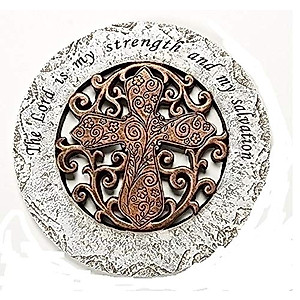 Roman Giftware Inc., Garden Collection, 12" D Cross Bronze Stepping,Religious, Inspirational, Durable (12x1x12)