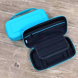 Orzly Case for Nintendo Switch Lite - Portable Travel Carry Case with Storage for Switch Lite Games & Accessories [Turquoise Blue Edition]