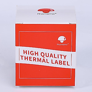 Multi-Purpose Square Self-Adhesive Label for Phomemo M110/M221/M220/M120/M200 Label Printer,1.97"x3.15"(50x80mm),100 Labels/Roll, Black on White