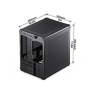 JONSBO C6 Black Mini MATX Mesh Case,Simple Compact Desktop Micro ATX Chassis,Upper Cover/Side Panel Tool-Free Open pc case, ATX Power Bite (L185mm Max.),Support 75mm CPU Cooler,GPU200-255m