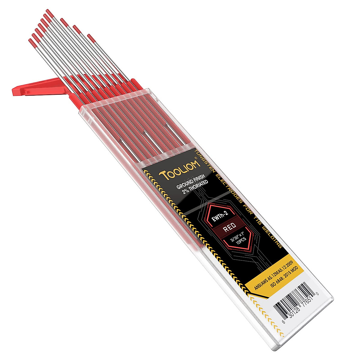 Tig Tungsten Welding Tungsten Electrodes 2% Thoriated Tungsten 3/32” x 7” (Red,Ewth-2) 10-Pack TOOLIOM