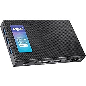 MeLE Fanless Mini PC Quieter2Q, Windows 11 Pro Celeron J4125 8GB 128GB, Dual HDMI Micro PC Portable Small Desktop Computer,Supports Unlocked Bios on Astrophotography Media Office IoT