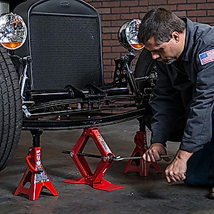 BIG RED T10152 Torin Steel Scissor Lift Jack Car Kit, 1.5 Ton (3,000 lb) Capacity, Red