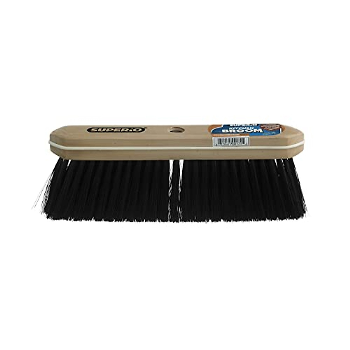 Superio Kitchen Broom Premium Black Tampico Bristles, with Grey Metal Handle, Heavy Duty Household Broom - Easy Swiping Dust and Wisp, Home, Kitchen Bedroom, Lobby, Floors and Corners