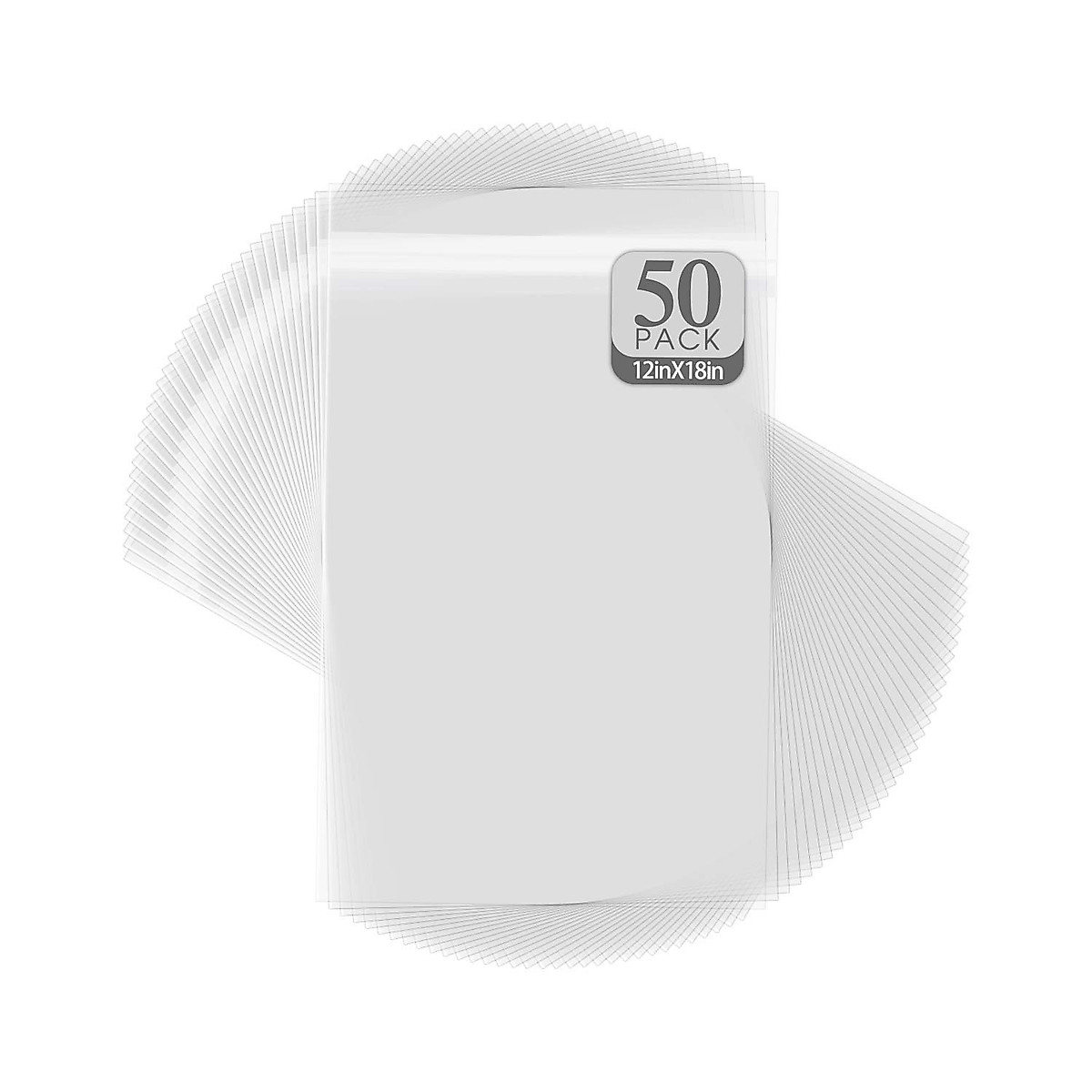 Golden State Art, 50 Pack Clear Bags for 12x18 Mats, Pictures, Acid-Free, 12 7/16" x 18 1/4"