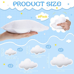 16 Pcs 3D Cloud Hanging for Ceiling Decorations Star Moon Decorations Felt Fake Cloud Party Ornaments Star Moon Props for Nursery Children Room Baby Room Art Wedding