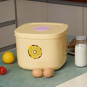 LivLab Rice Dispenser 10 Lbs Storage Container Bin with Measuring Cup Food Cereal Container Bins Household for Kitchen Pantry Organization (Yellow-Pink)