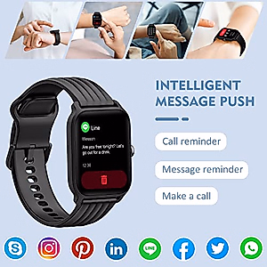 Smart Watch for Men Women - Answer & Make Calls, Alexa Build-in, Blood Oxygen (SpO2) 1.8 inch HD Screen iP68 Waterproof, Heart Rate Sleep Monitor, Fitness Tracker Compatible with Android and iOS Phone