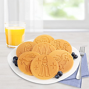 CucinaPro Fantasy Friends Mini Pancake Pan - Nonstick Griddle for Breakfast Magic, Featuring a Princess Castle & More, 7 Unique Flapjacks