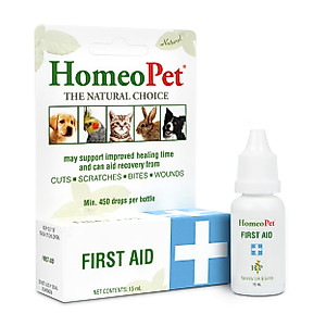 HomeoPet First Aid, Safe and Natural Oral Wound Care for Dogs, Cats, and Other Pets, 15 Milliliters