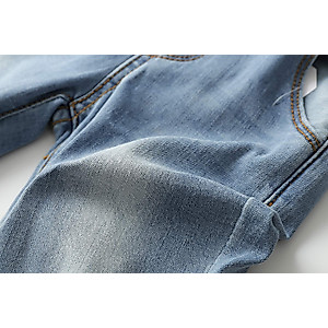 KIDSCOOL SPACE Baby & Toddler Adjustable Light Blue Washed Slim Jeans Overalls,Blue,2-3 Years