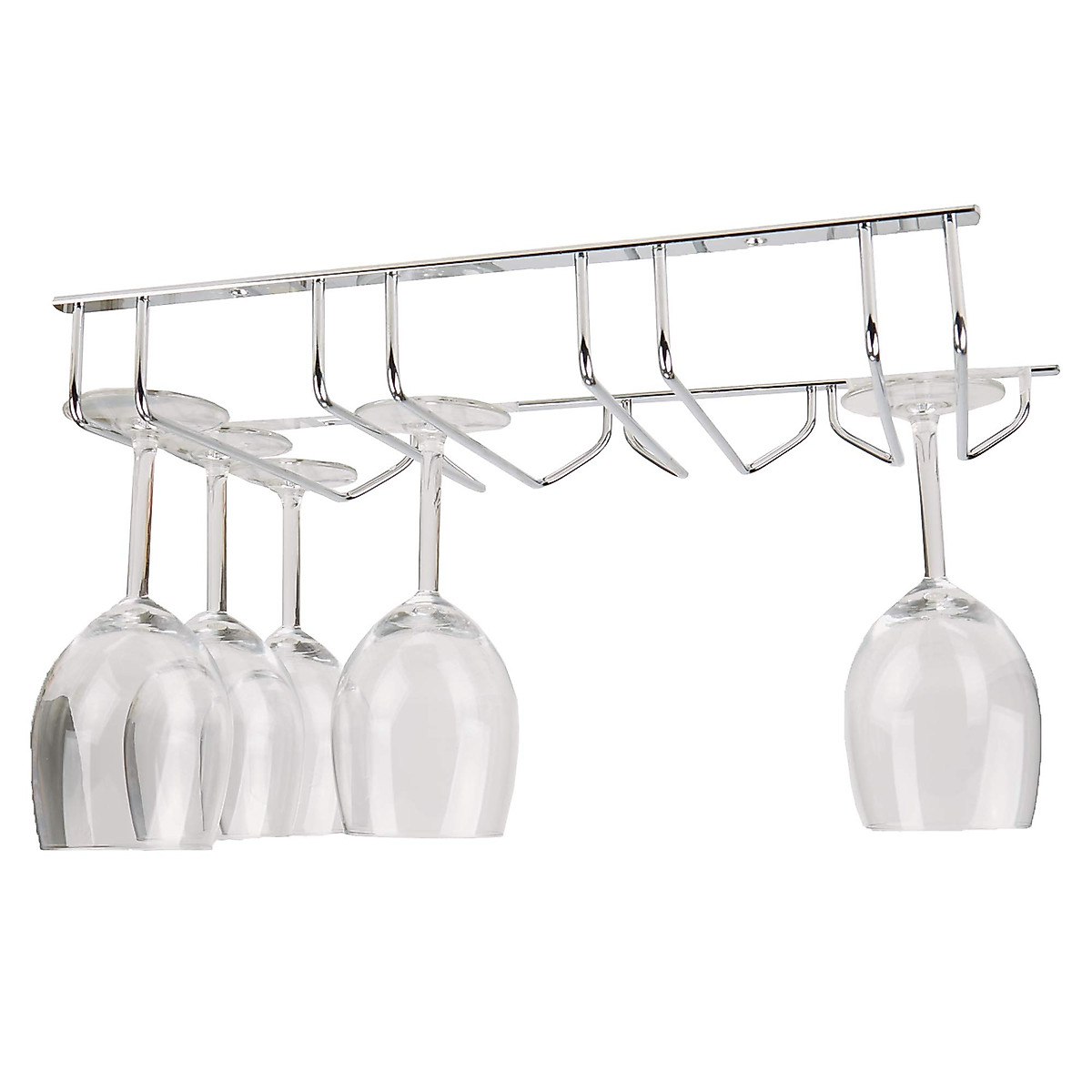 Mind Reader 4 Row Chrome Stemware Holder, Silver