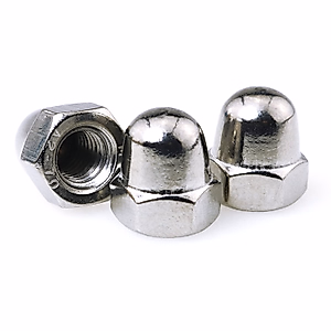 Acorn Nuts JianLing 25pcs Silver Tone 304 Stainless Steel Hex Nut Female Cap Decorative Cap Nuts Caps Covers M6 Acorn Nut