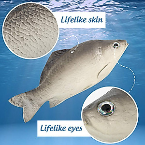 BigOtters 4PCS Fake Fish, Artificial Sea Fish Realistic Fish Playset Model Food Display Kids Favor Toy Kitchen Decor Photography Props